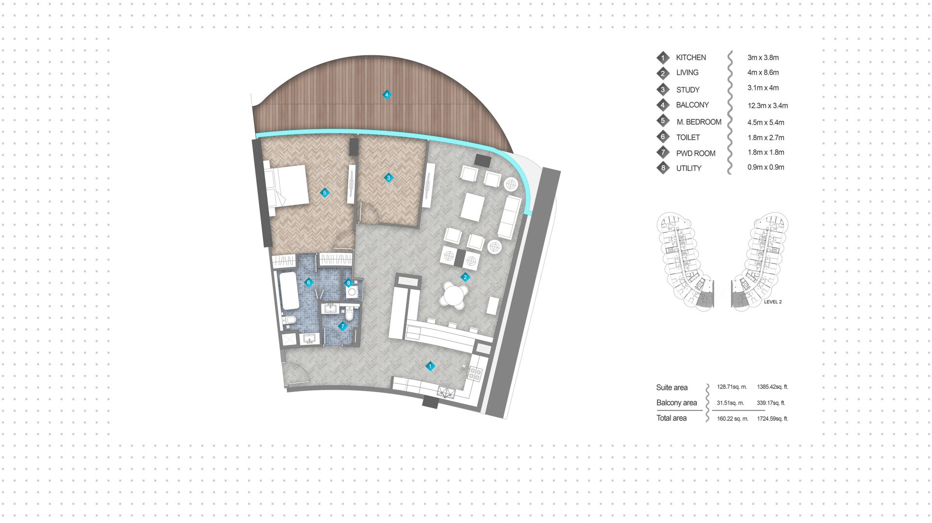 Aqua Arc is a waterfront residential complex on the man-made island of Al Marjan Island in Ras ...