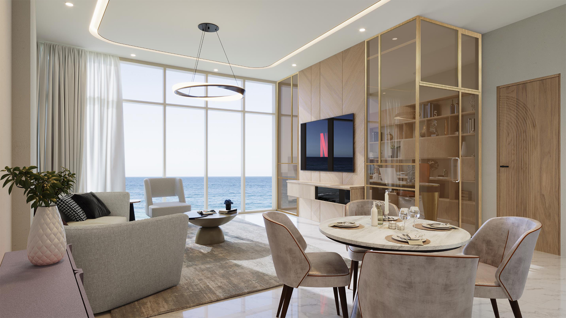 Aqua Arc is a waterfront residential complex on the man-made island of Al Marjan Island in Ras ...