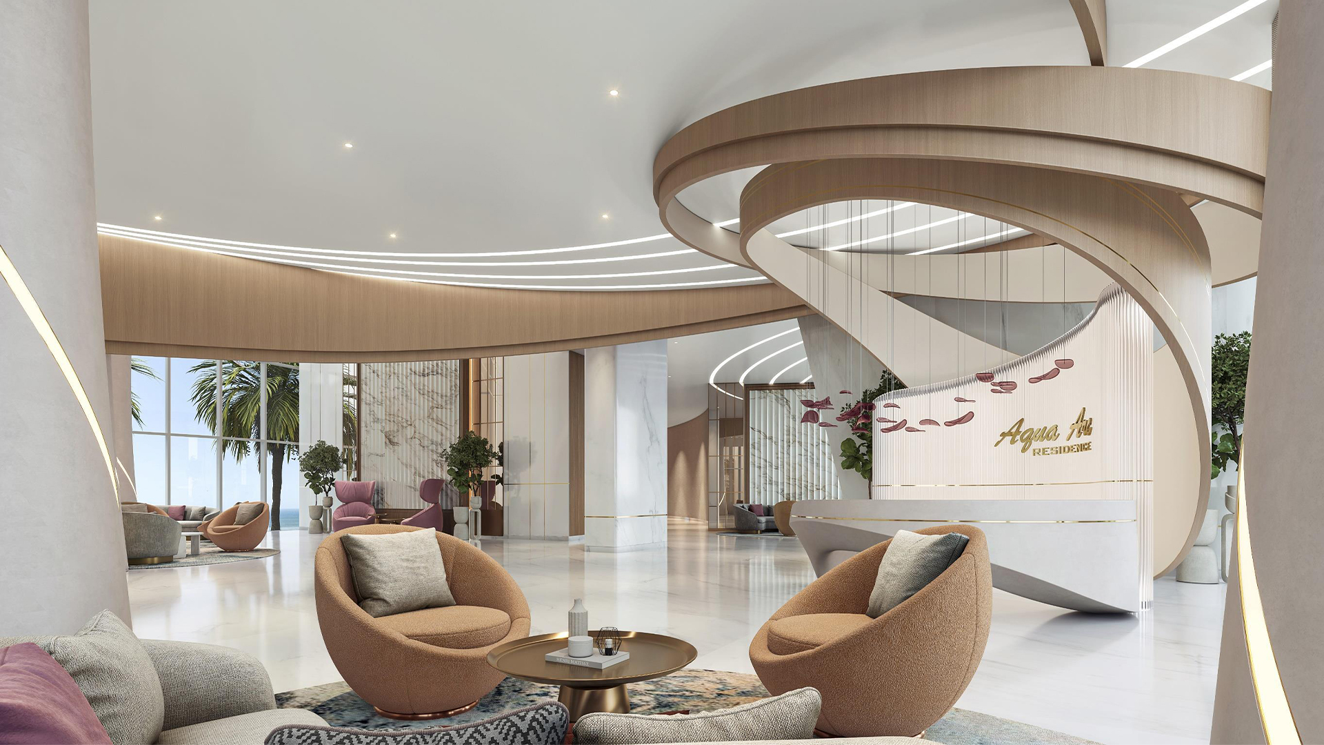 Aqua Arc is a waterfront residential complex on the man-made island of Al Marjan Island in Ras ...