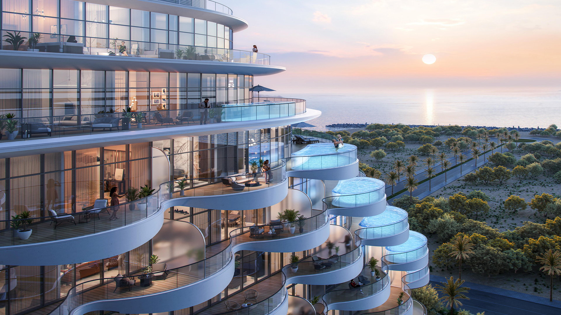 Aqua Arc is a waterfront residential complex on the man-made island of ...