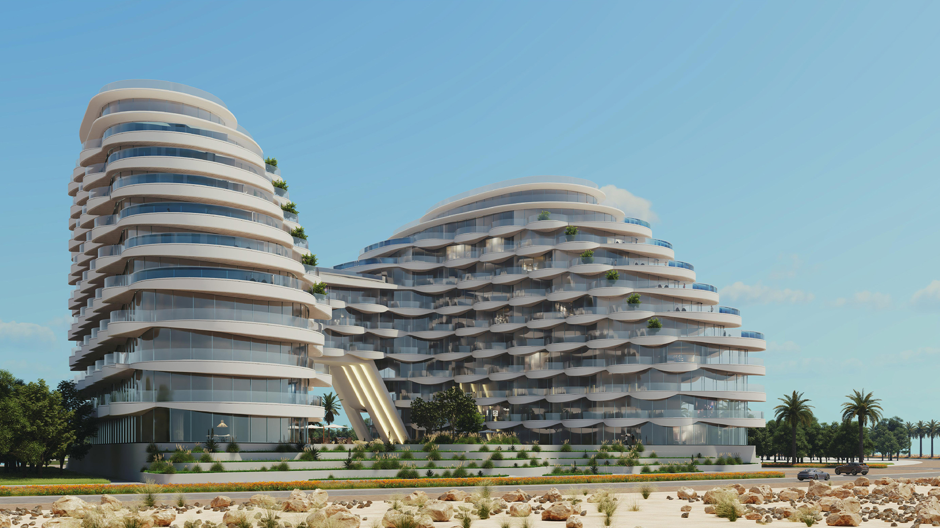 Aqua Arc is a waterfront residential complex on the man-made island of ...