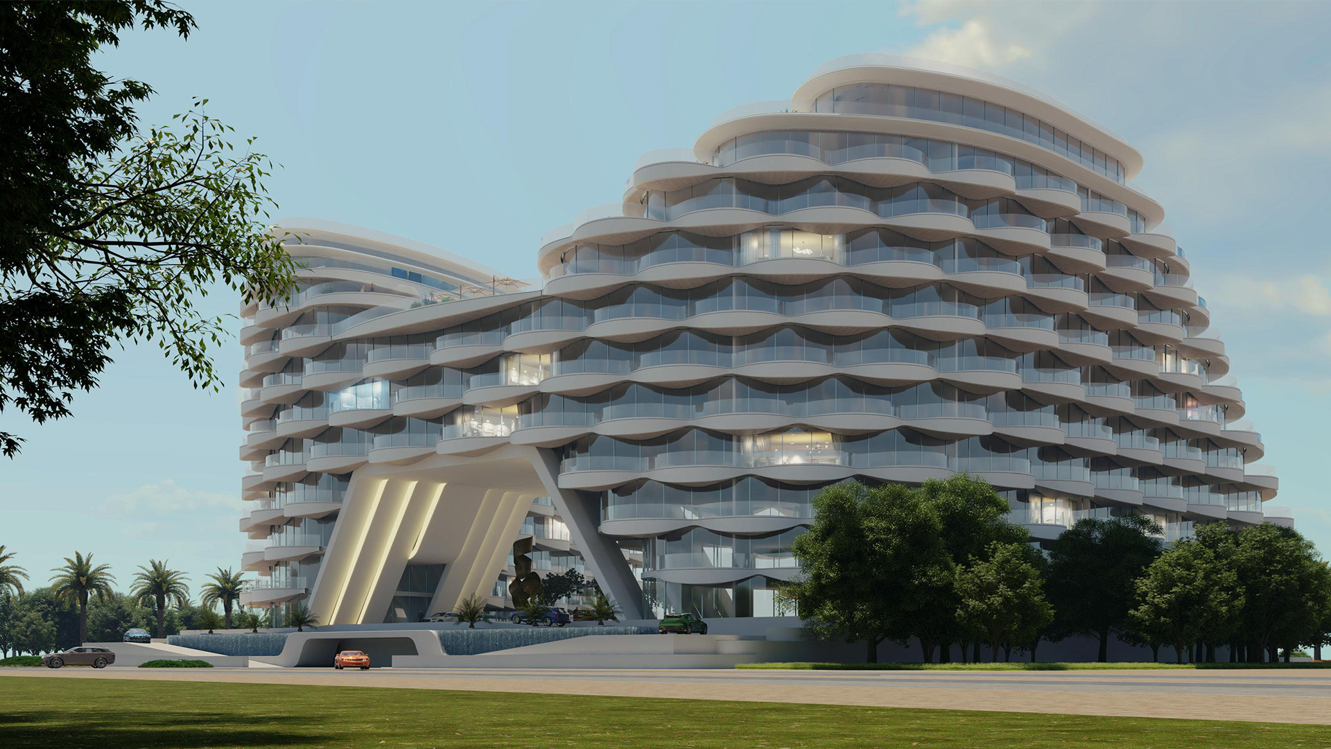 Aqua Arc is a waterfront residential complex on the man-made island of Al Marjan Island in Ras ...